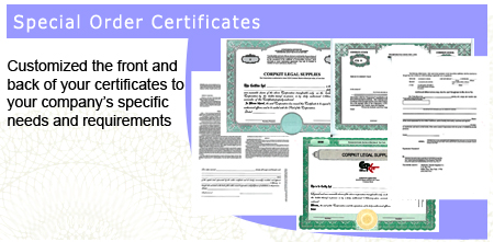 Special Order Certificates, Special Order Certificate Package